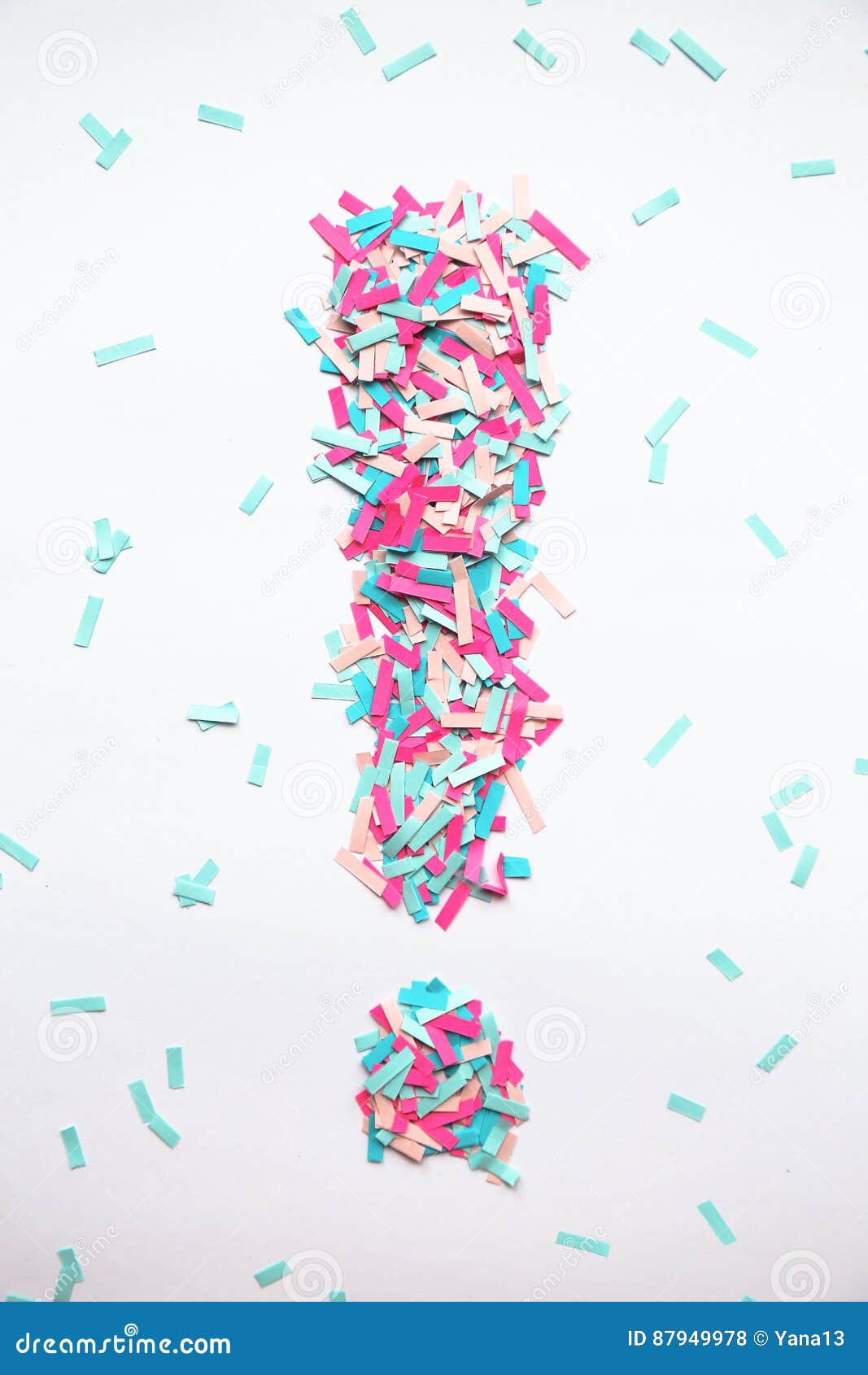 Exclamation Point of Paper Pink and Blue Color Stock Illustration ...