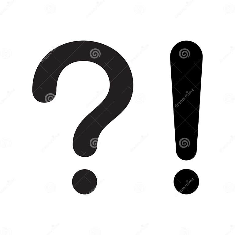 Exclamation Point and Question Mark Icon Vector in Flat Style Stock ...