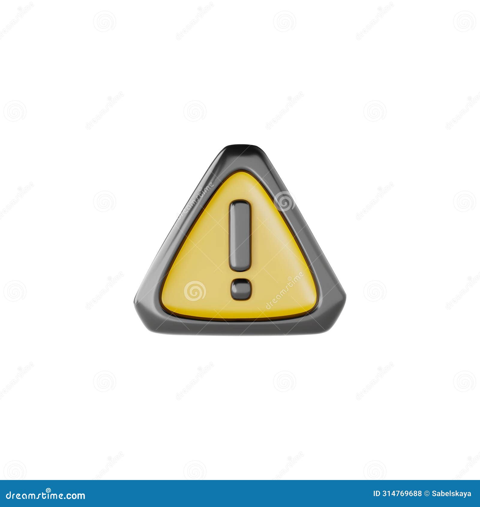 Exclamation Point Road Sign 3D Vector Icon, Volume Danger Hazard ...