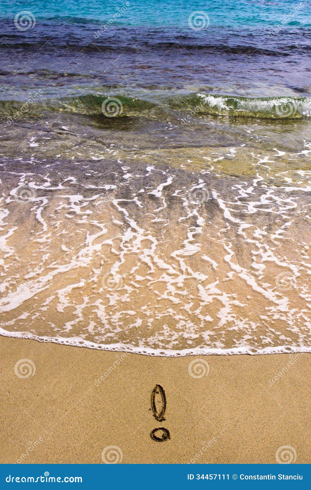 Exclamation Point on the Sand Stock Image - Image of brown, pattern ...