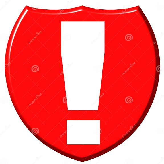 Exclamation Point Shield stock illustration. Illustration of artistic ...