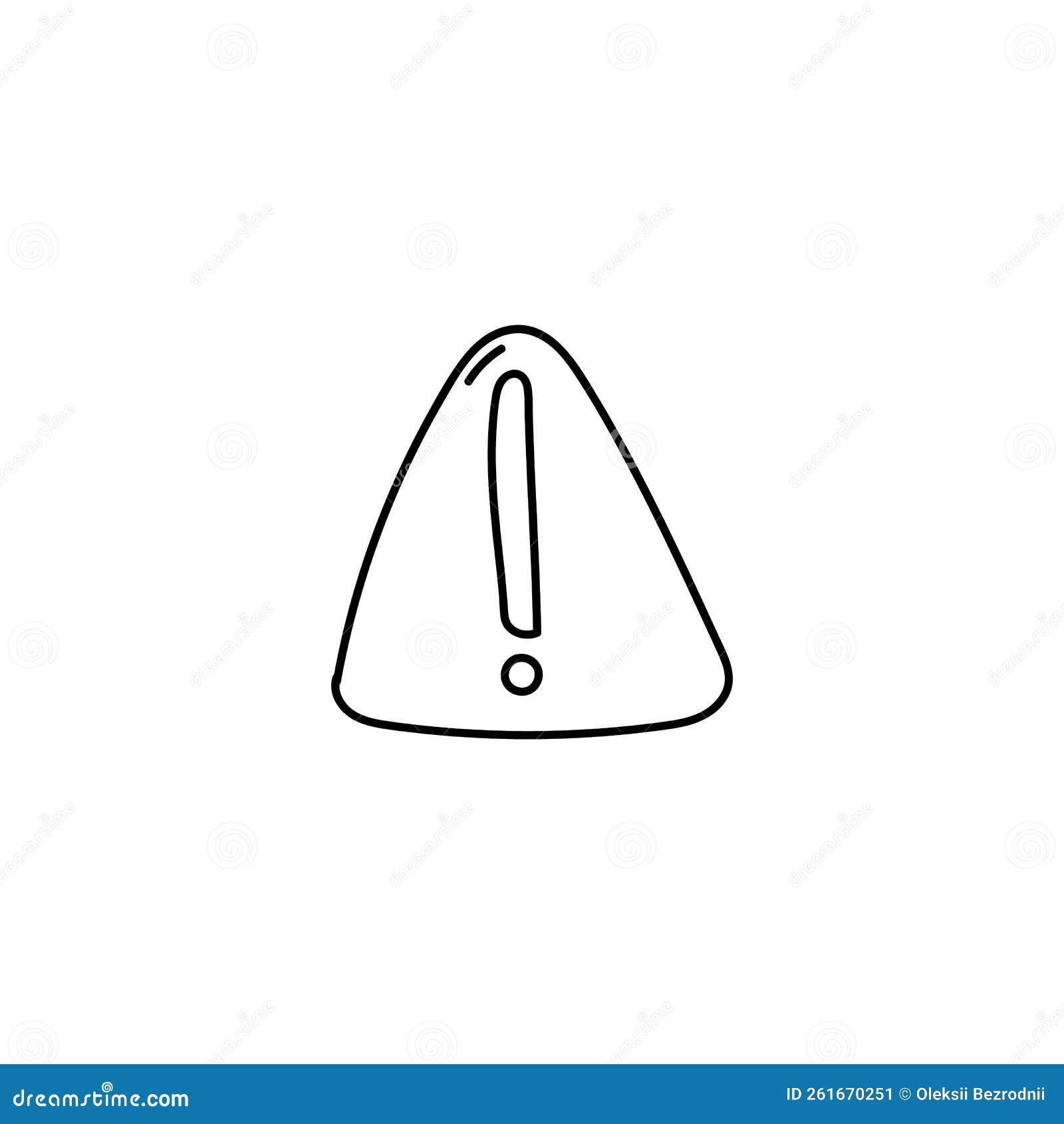 Exclamation Point in Triangle Hand Drawn Icon Stock Vector ...
