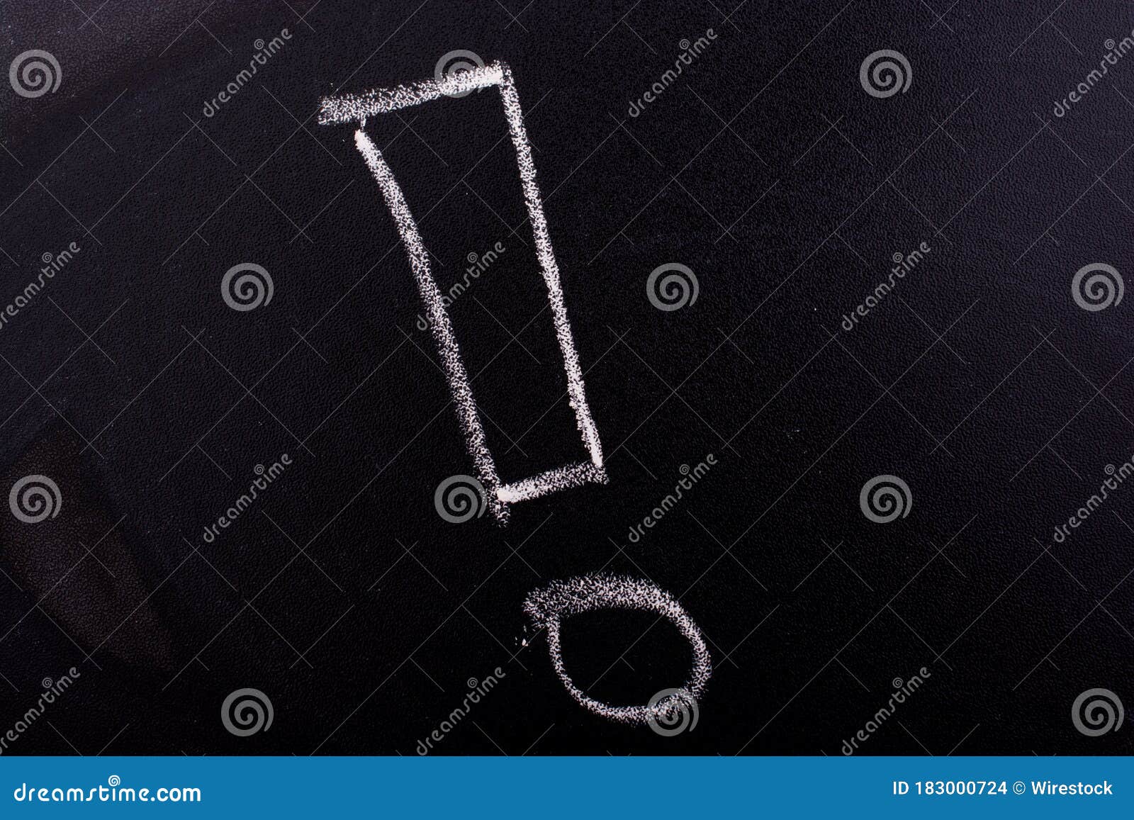 Exclamation Point Written in Chalk on a Blackboard Stock Photo - Image ...
