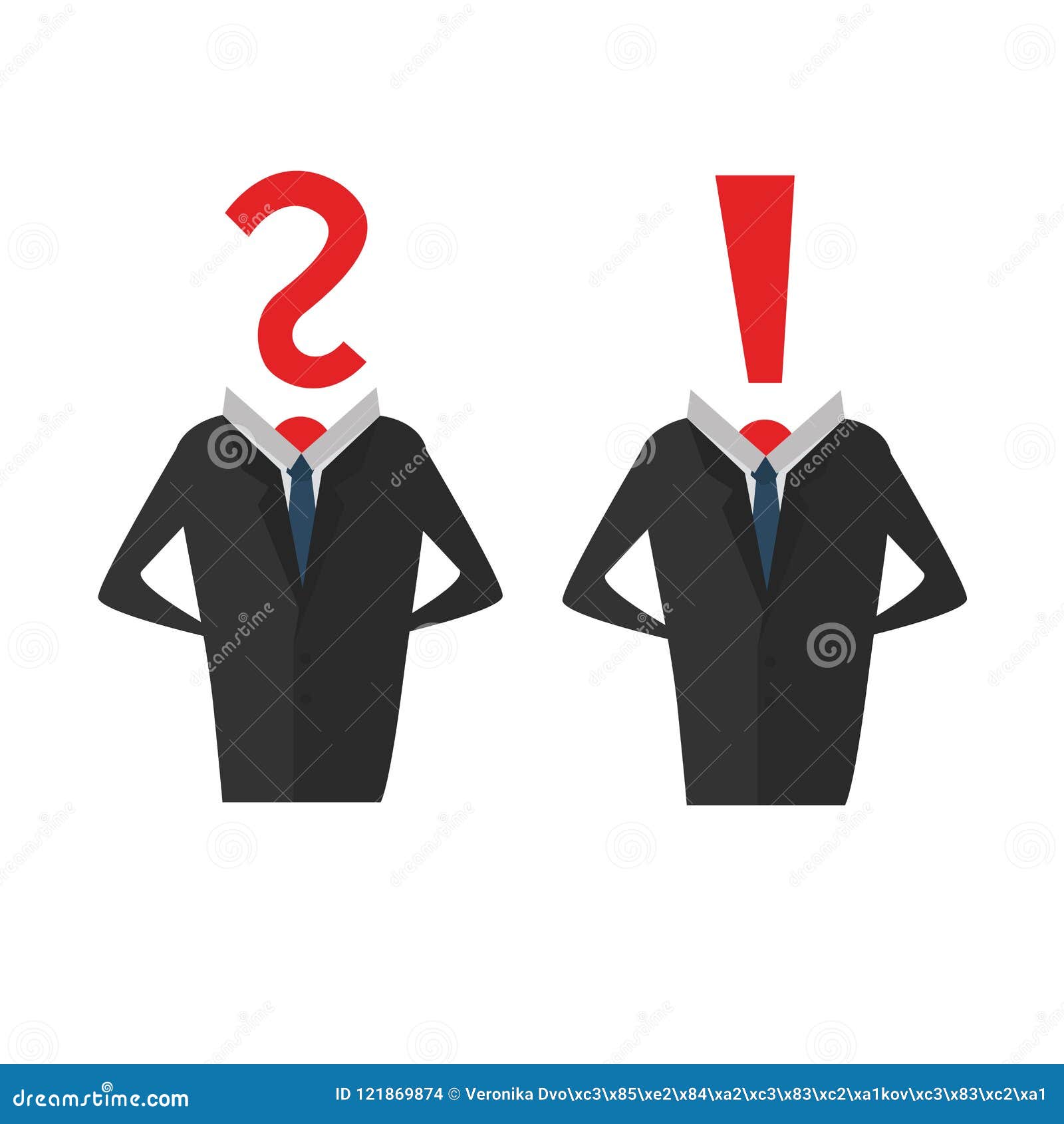 Exclamation and Question Mark with Business Suits. Stock Vector ...