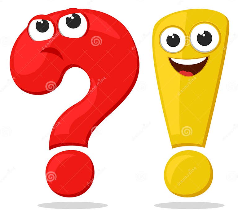 Exclamation and Question Marks with Emoticons on White Stock ...