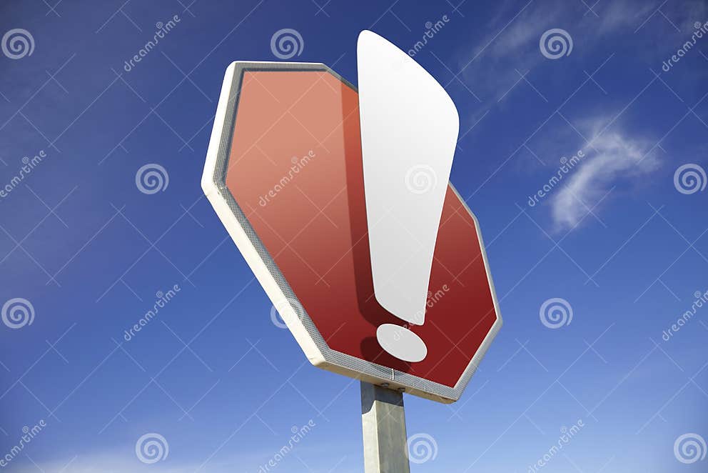 Exclamation road sign stock image. Image of exclamation - 14475071