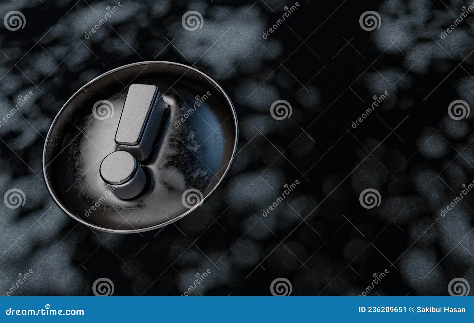 Exclamation Sign Iconic Background Old Vintage Dark Metallic Realistic ...