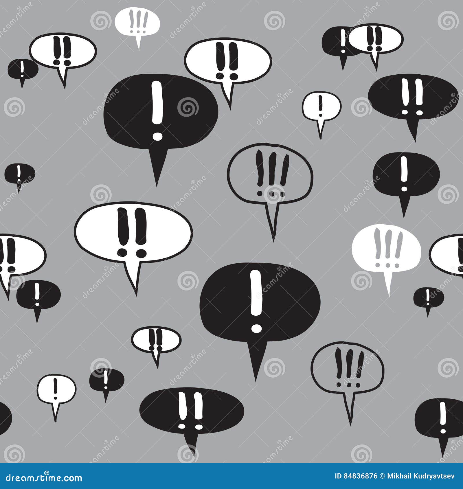 Exclamation Text Signs Gray Pattern Stock Vector - Illustration of ...