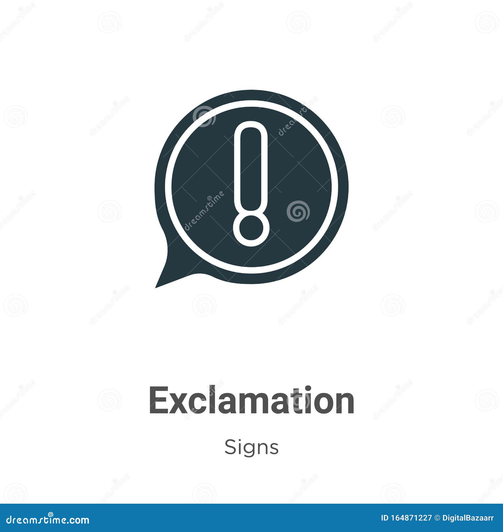 Exclamation Vector Icon on White Background. Flat Vector Exclamation ...