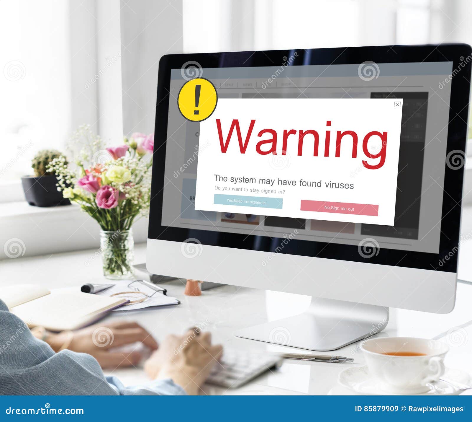 Exclamation Warning Caution Popup Concept Stock Image - Image of device ...
