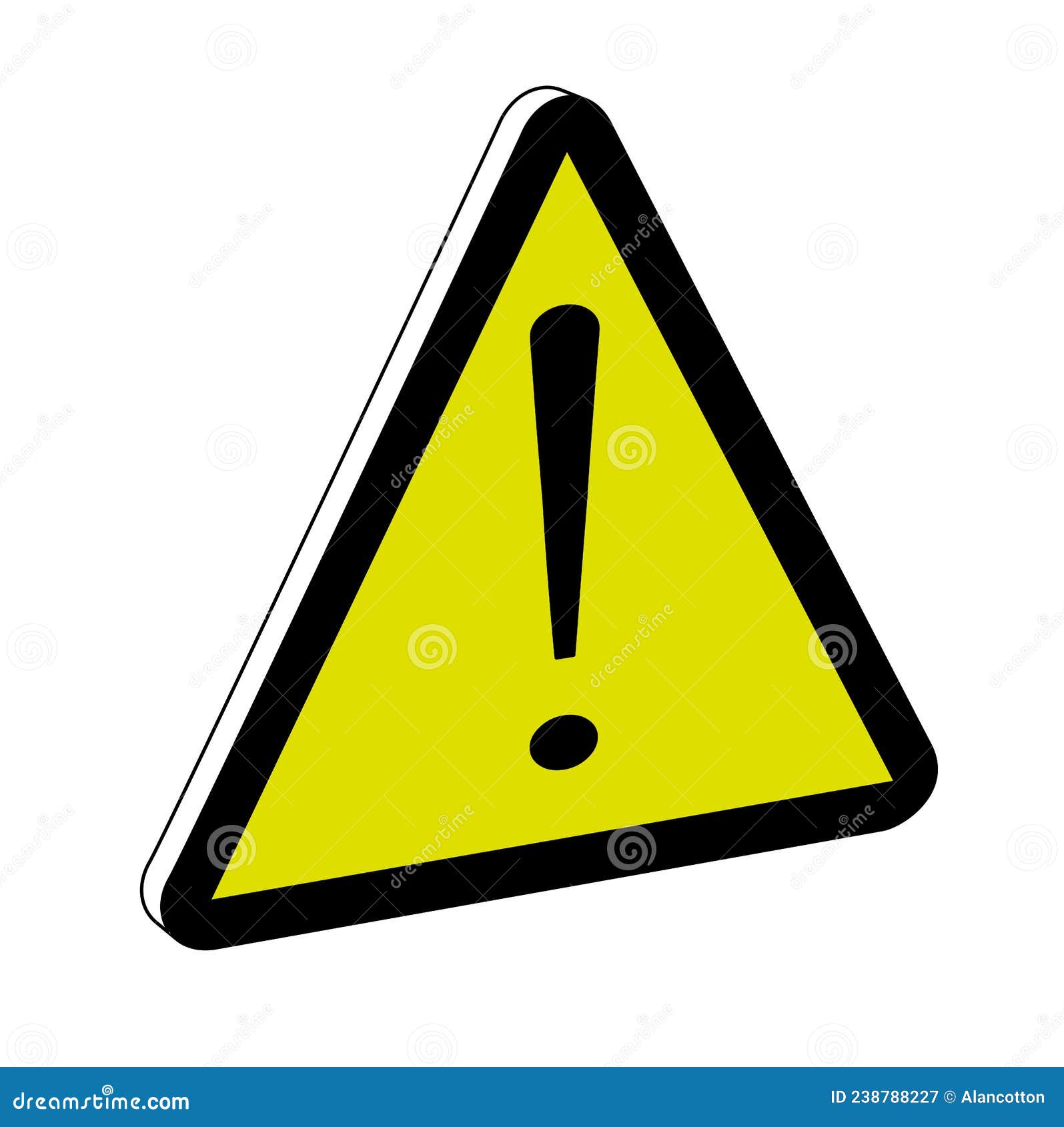 Exclamation Warning Sign in 3D Stock Vector - Illustration of vector ...