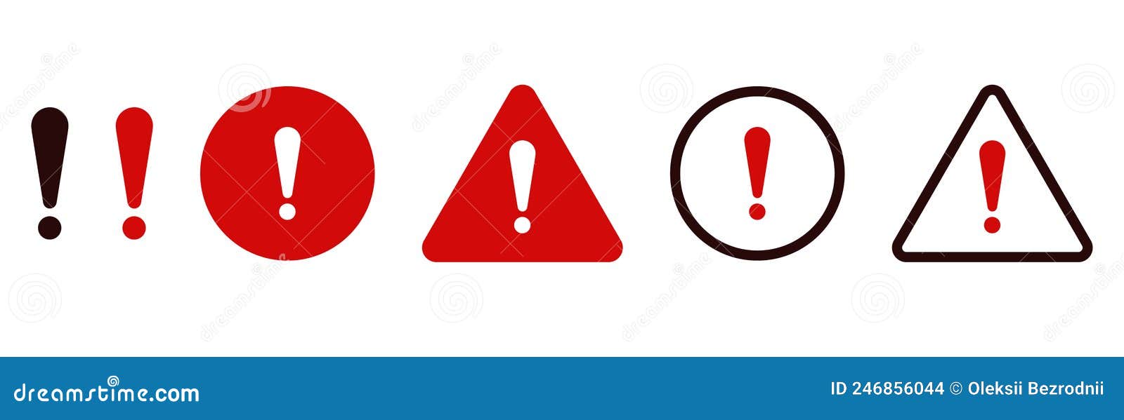 Exclamation Warning Signs. Red Warning Symbols Stock Vector ...