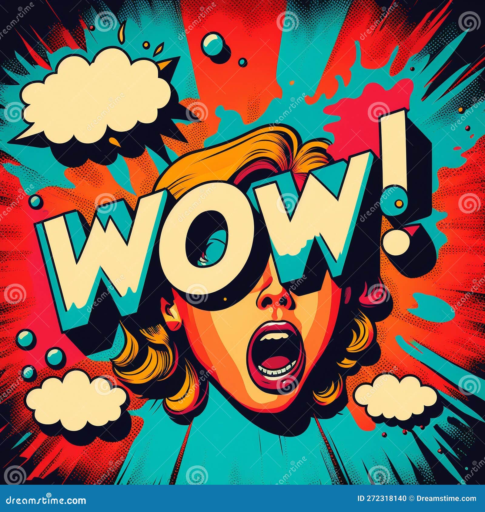 Exclamation Wow in the Style of Comics and Pop Art Stock Illustration ...