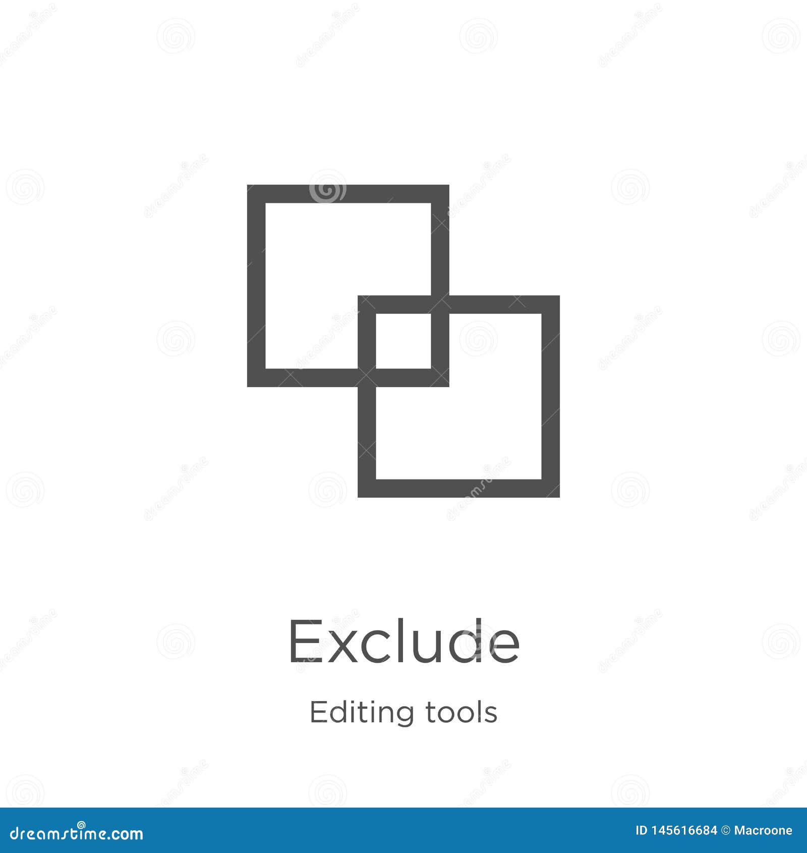Exclude Icon Vector from Editing Tools Collection. Thin Line Exclude ...