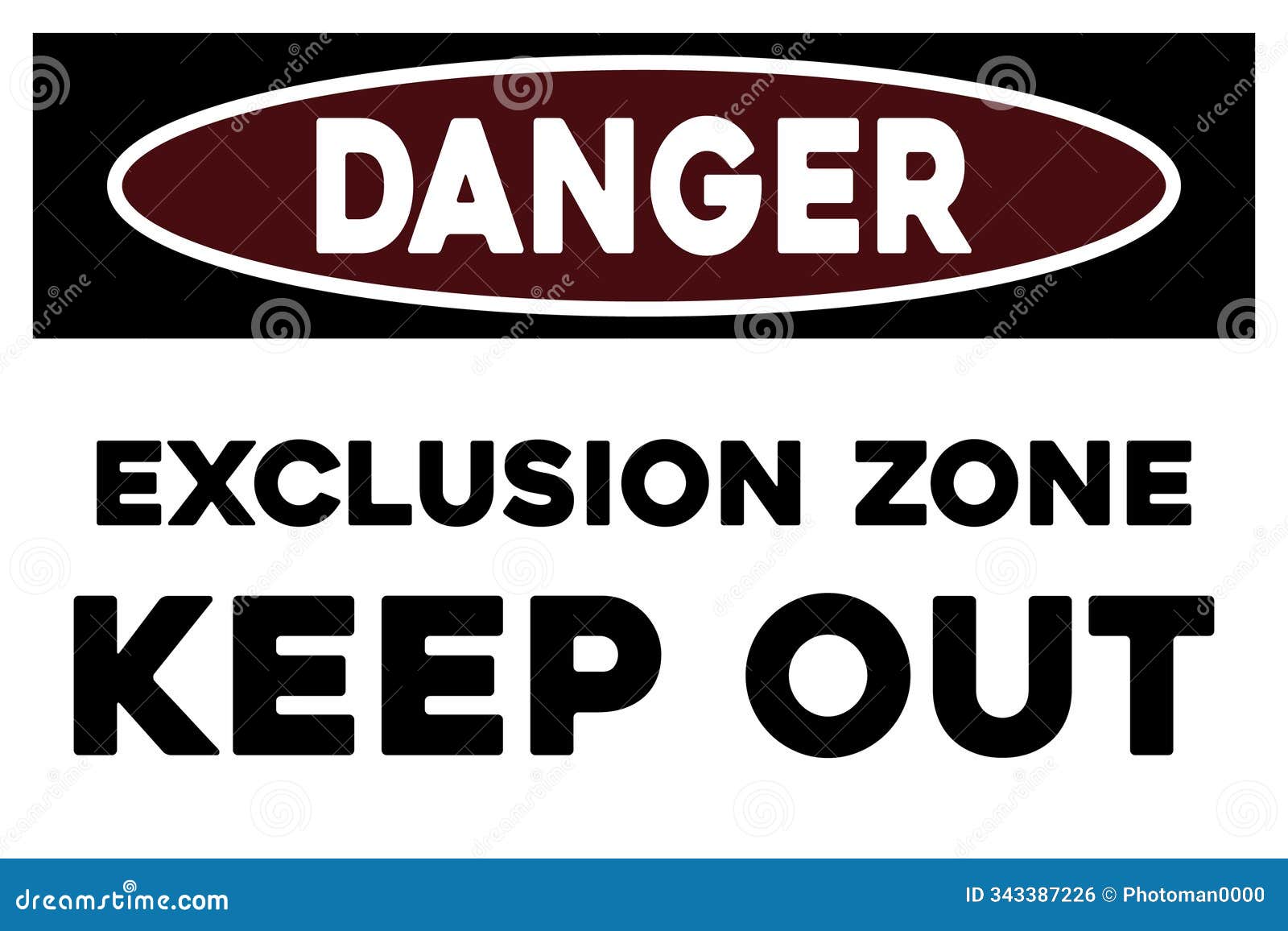 Exclusion Zone Warning Sign Stock Illustration - Illustration of zone ...