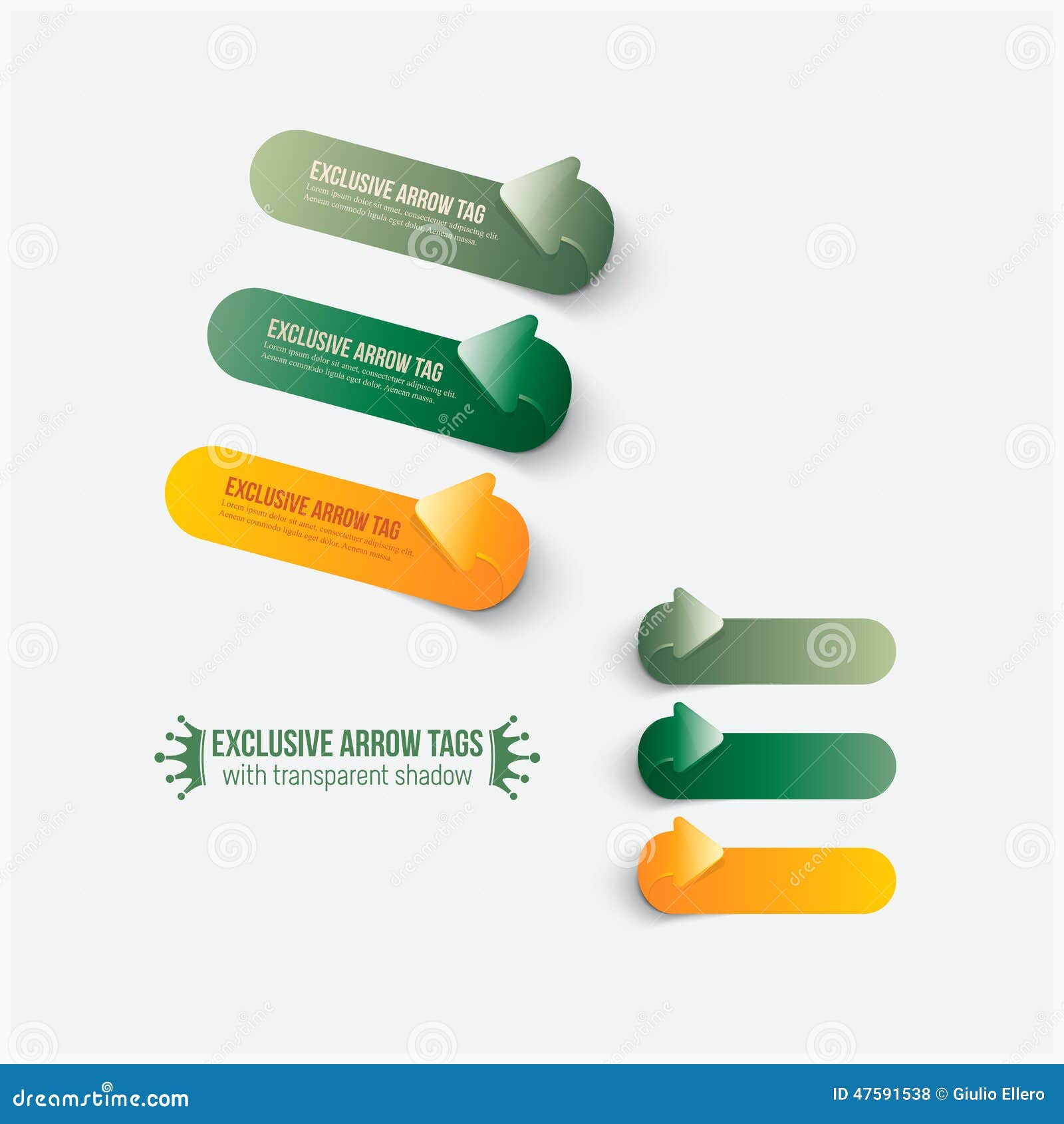 Exclusive Arrow Tags with Transparent Shadow Stock Vector ...