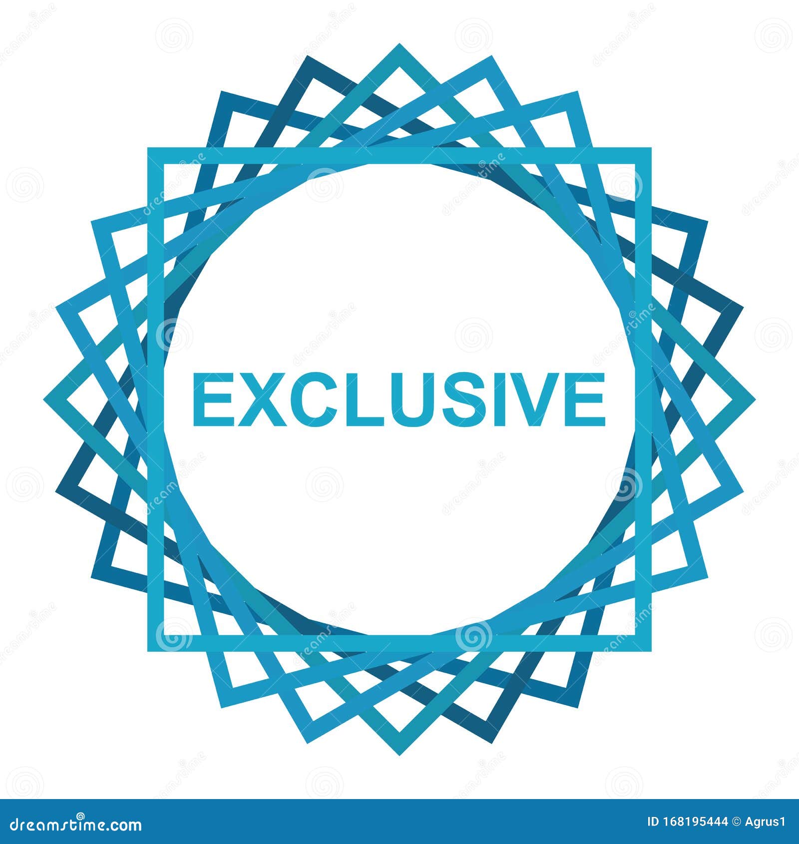EXCLUSIVE in Blue Frame Isolated on White Background Stock Vector ...