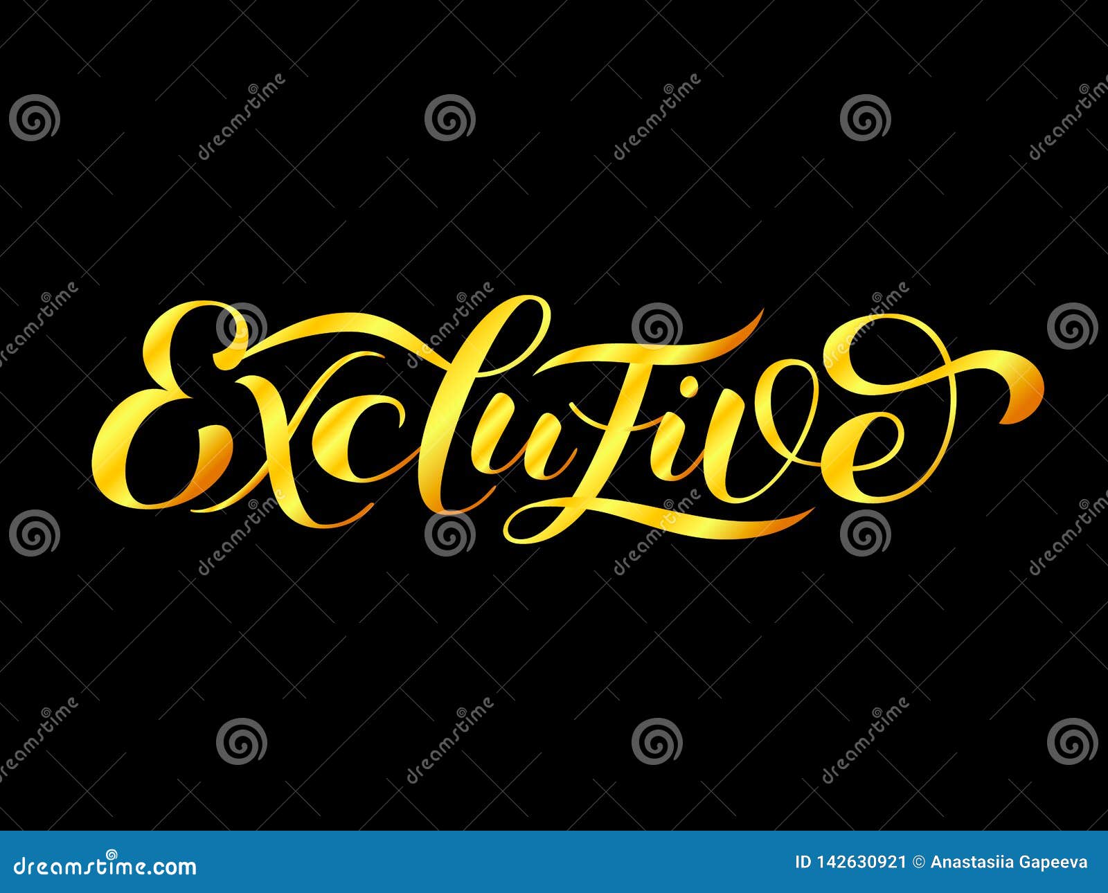 Exclusive Brush Lettering for Clothes or Poster. Vector Illustration ...