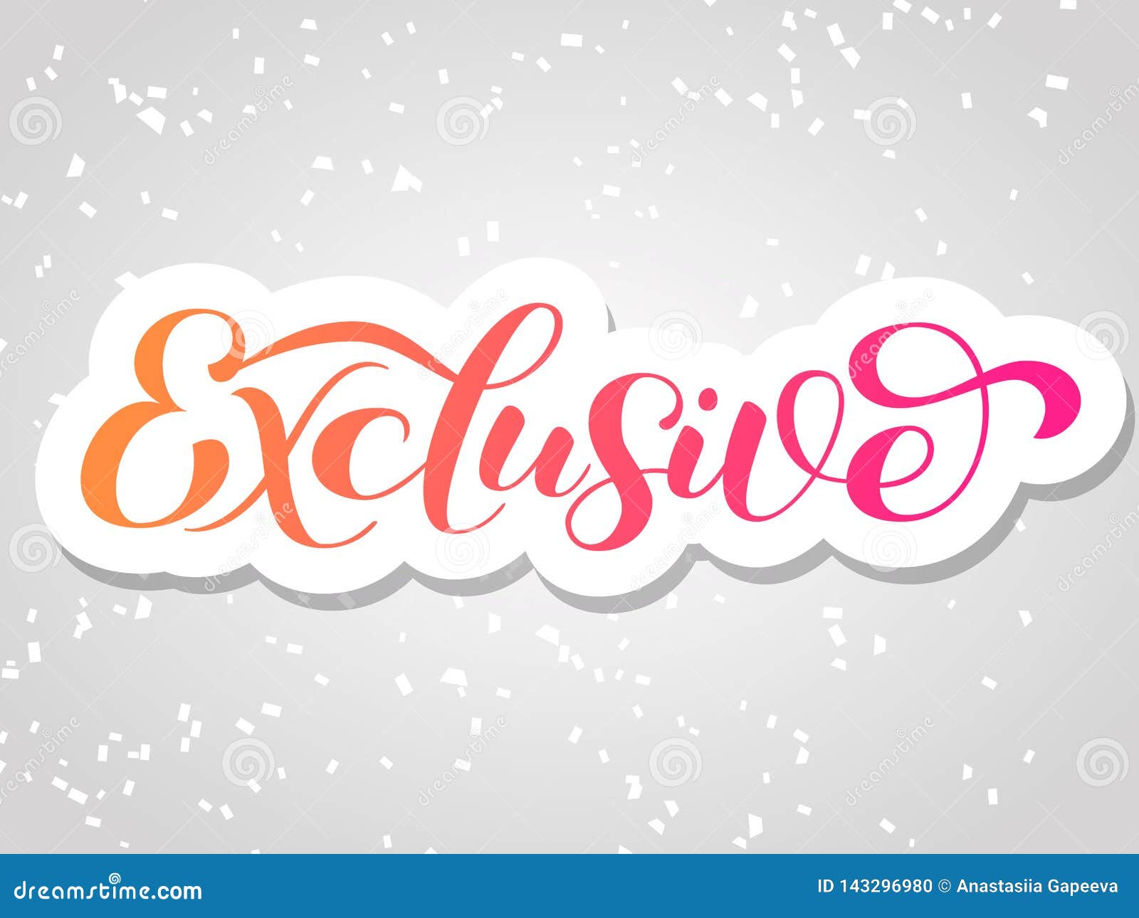 Exclusive Brush Lettering for Clothes or Poster. Vector Illustration ...