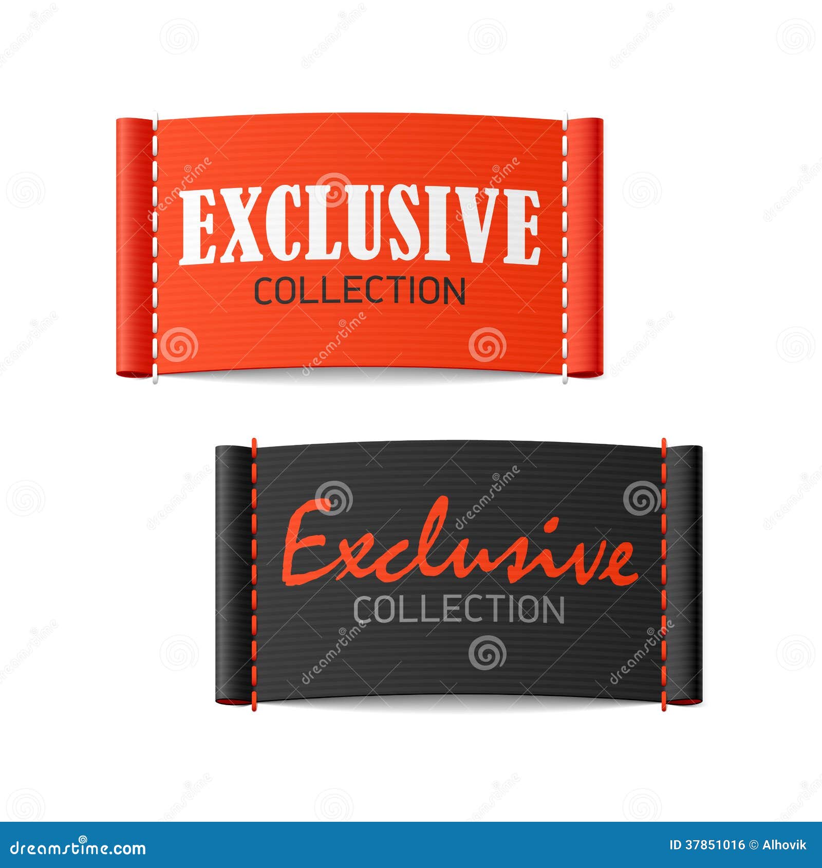 Exclusive Clothing Labels Set Vector Illustration | CartoonDealer.com ...