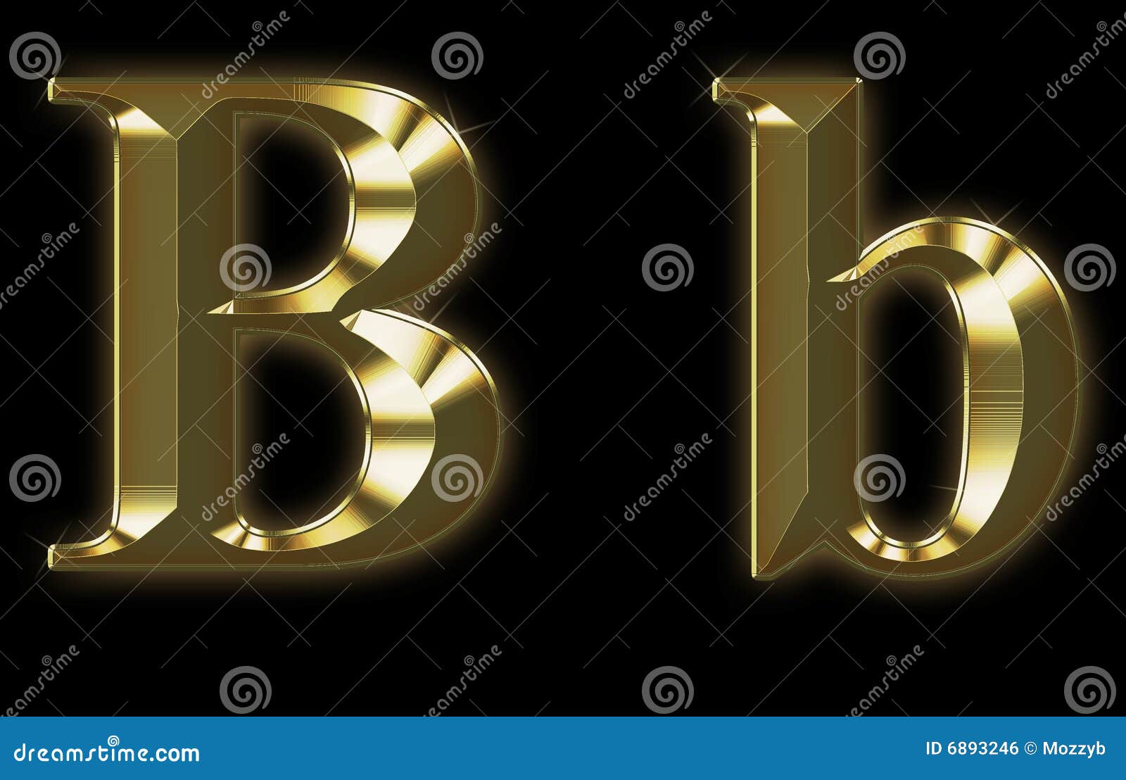 Exclusive Collection Font from Brushed Gold - B Stock Illustration ...