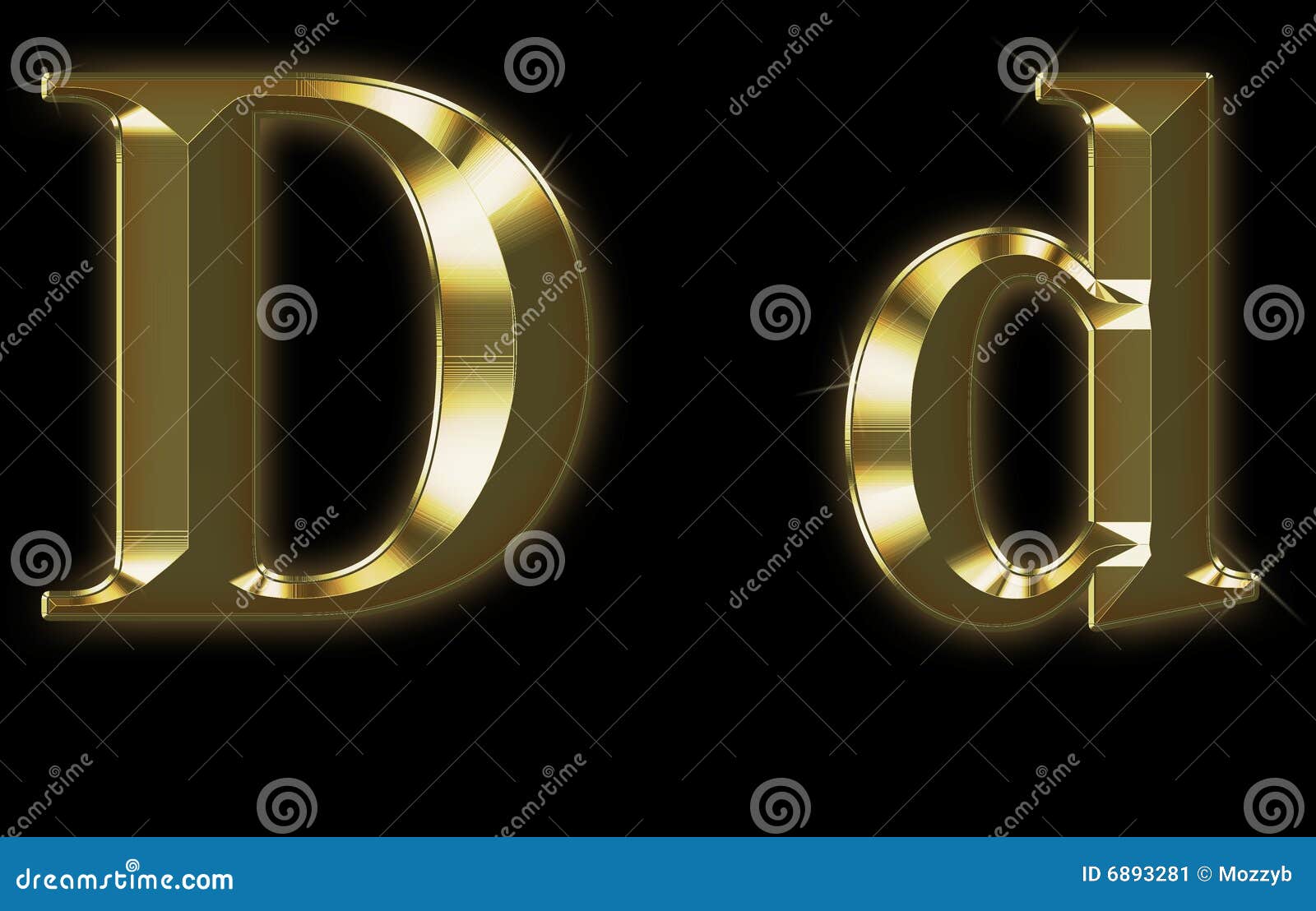 Exclusive Collection Font from Brushed Gold - D Stock Illustration ...