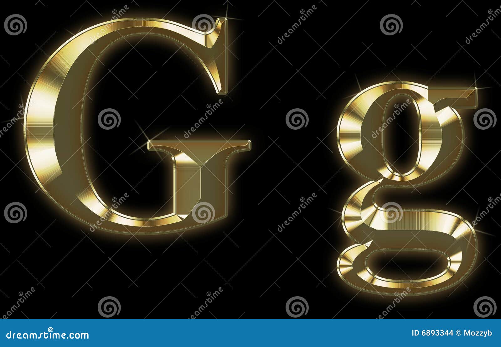 Exclusive Collection Font from Brushed Gold - G Stock Illustration ...