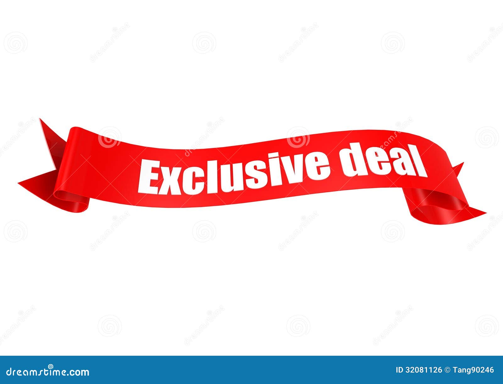 Exclusive deal ribbon stock illustration. Illustration of advertisement ...
