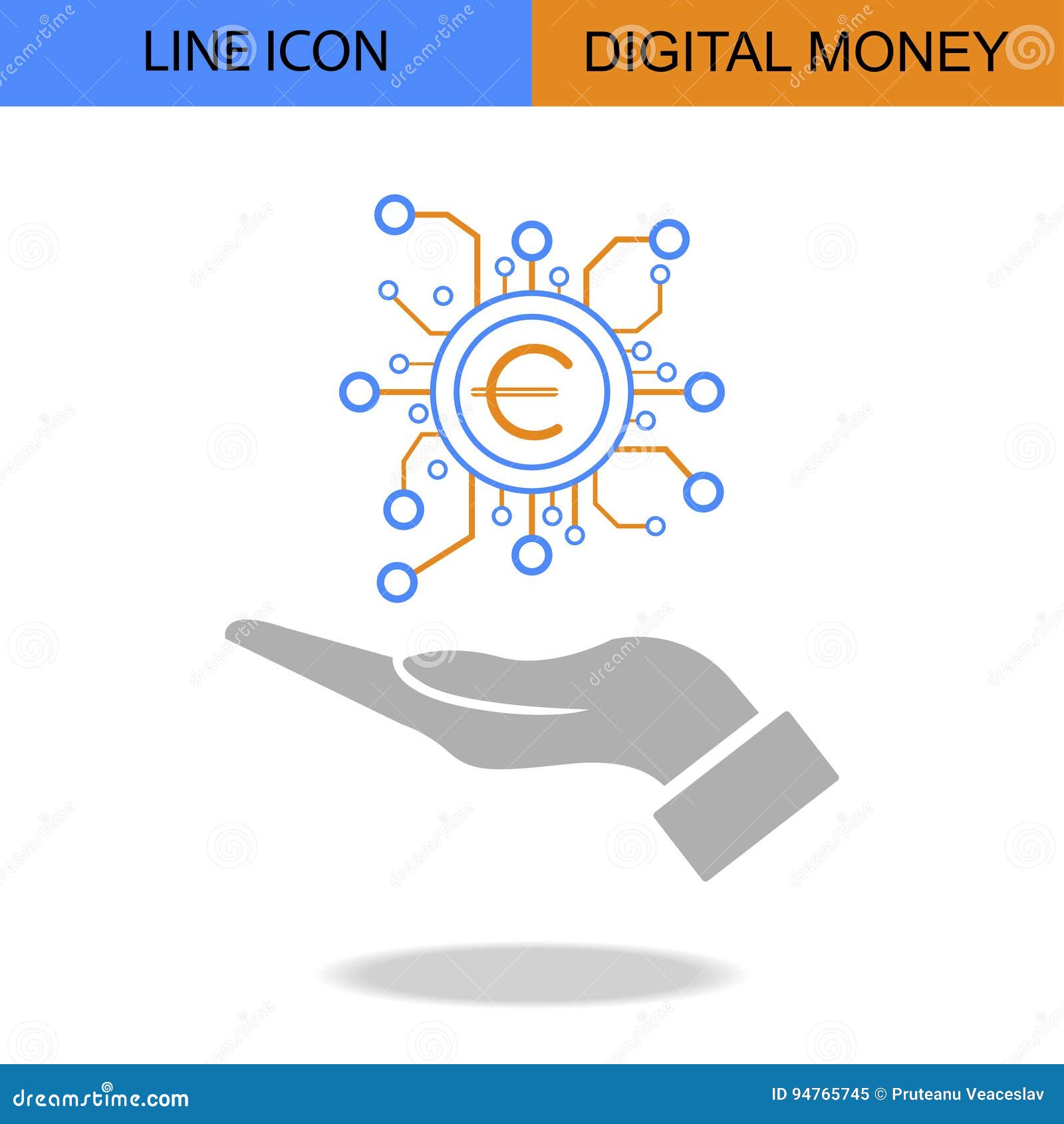 Exclusive Digital Money Flat Line Vector Icon Stock Vector ...