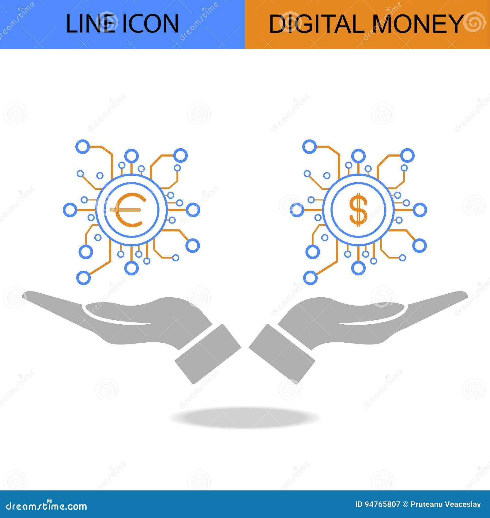 Exclusive Double Digital Money Flat Line Vector Icon Stock Vector ...