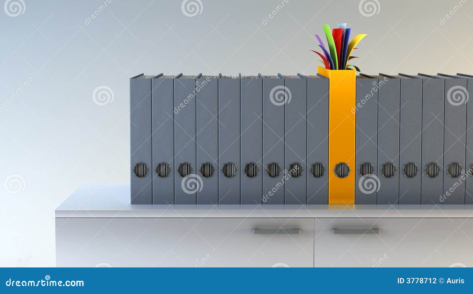 Exclusive Folder among Row of Folders Stock Illustration - Illustration ...