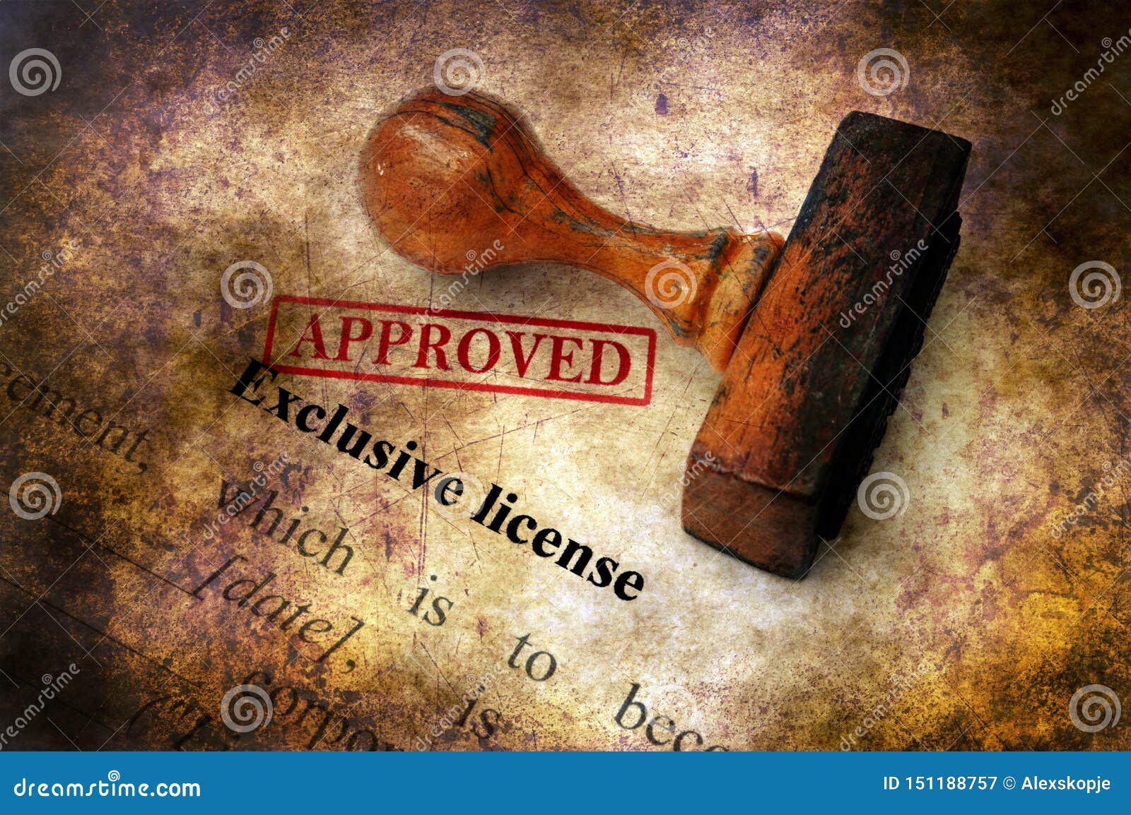 Exclusive License - Approved Grunge Concept Stock Image - Image of ...
