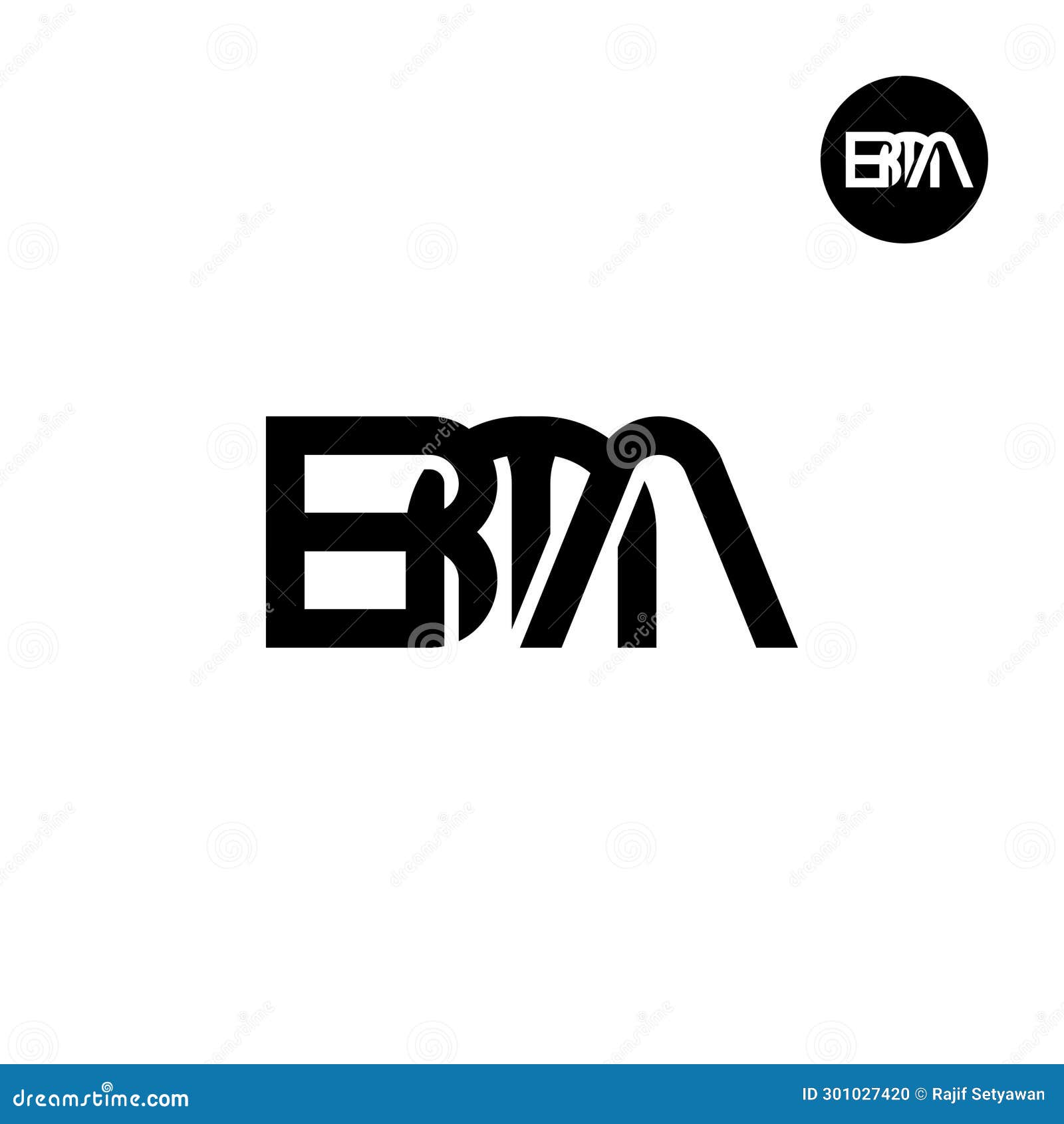 Letter BMA Monogram Logo Design Stock Vector - Illustration of simple ...