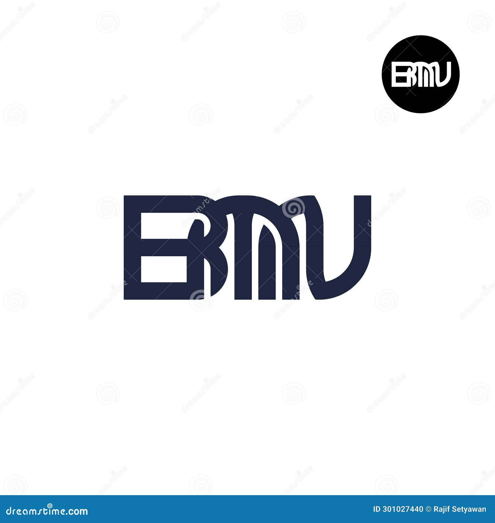 Letter BMN Monogram Logo Design Stock Vector - Illustration of modern ...