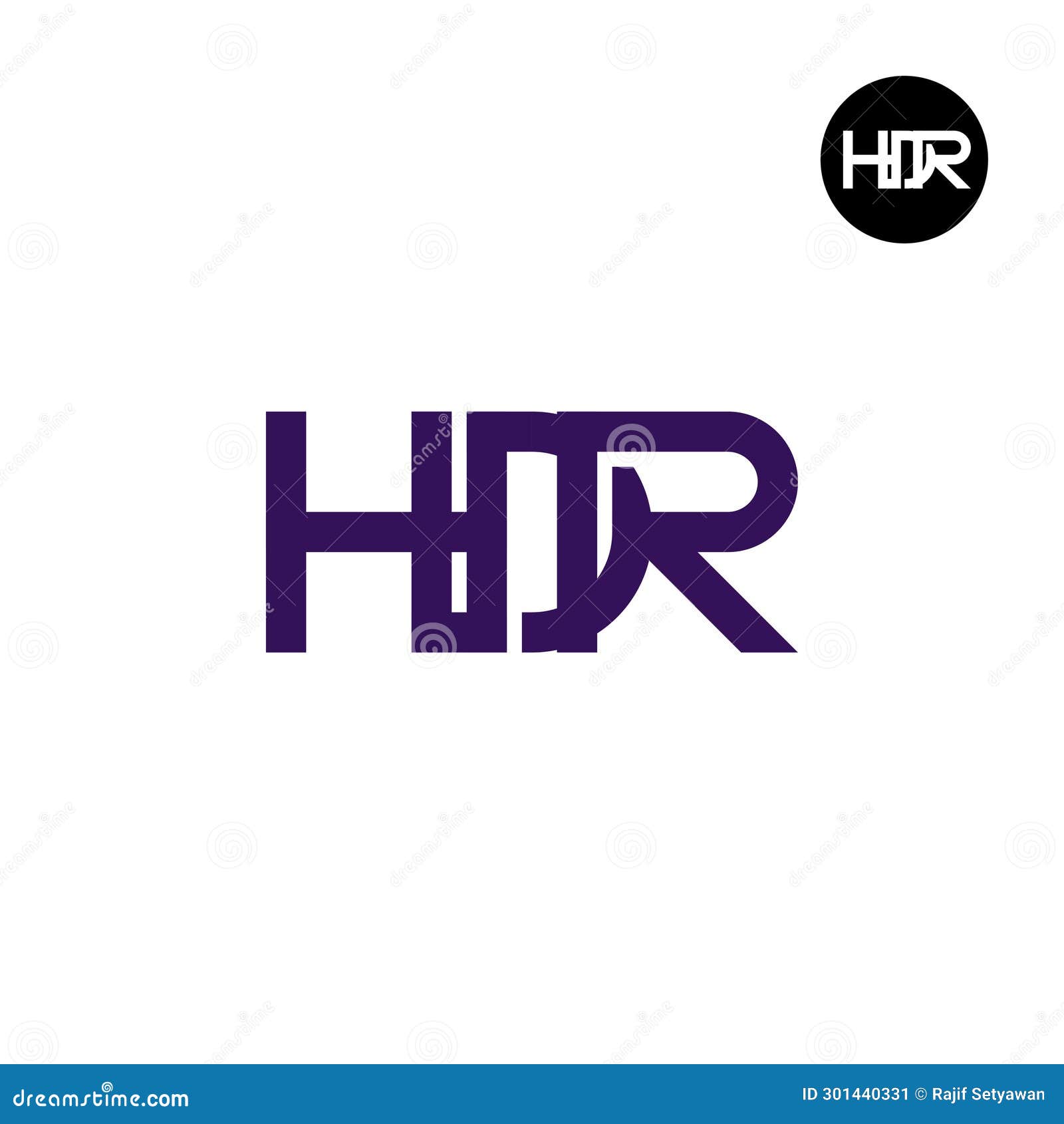 Letter HDR Monogram Logo Design Stock Vector - Illustration of company ...