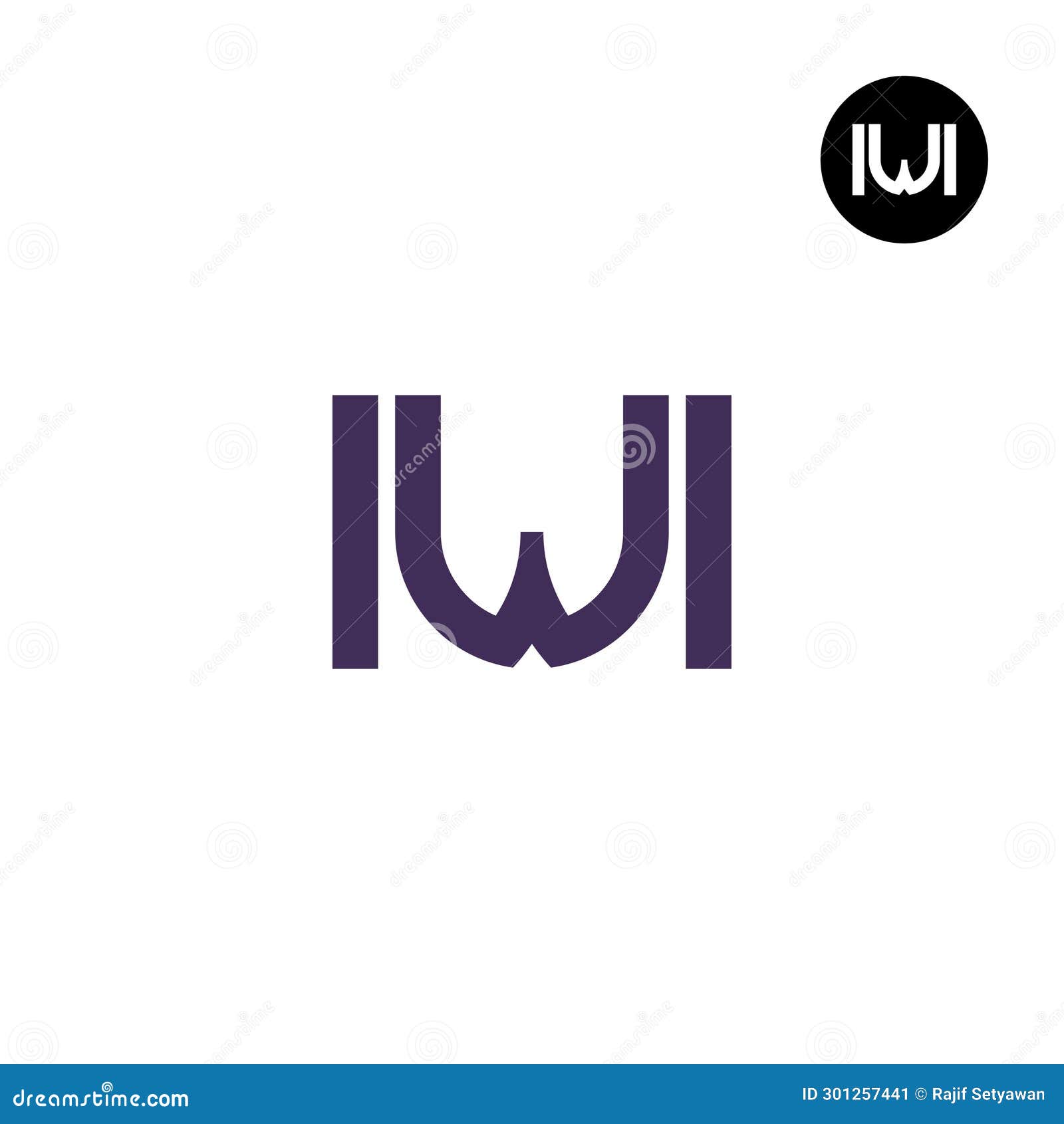 Letter IWI Monogram Logo Design Stock Vector - Illustration of letter ...