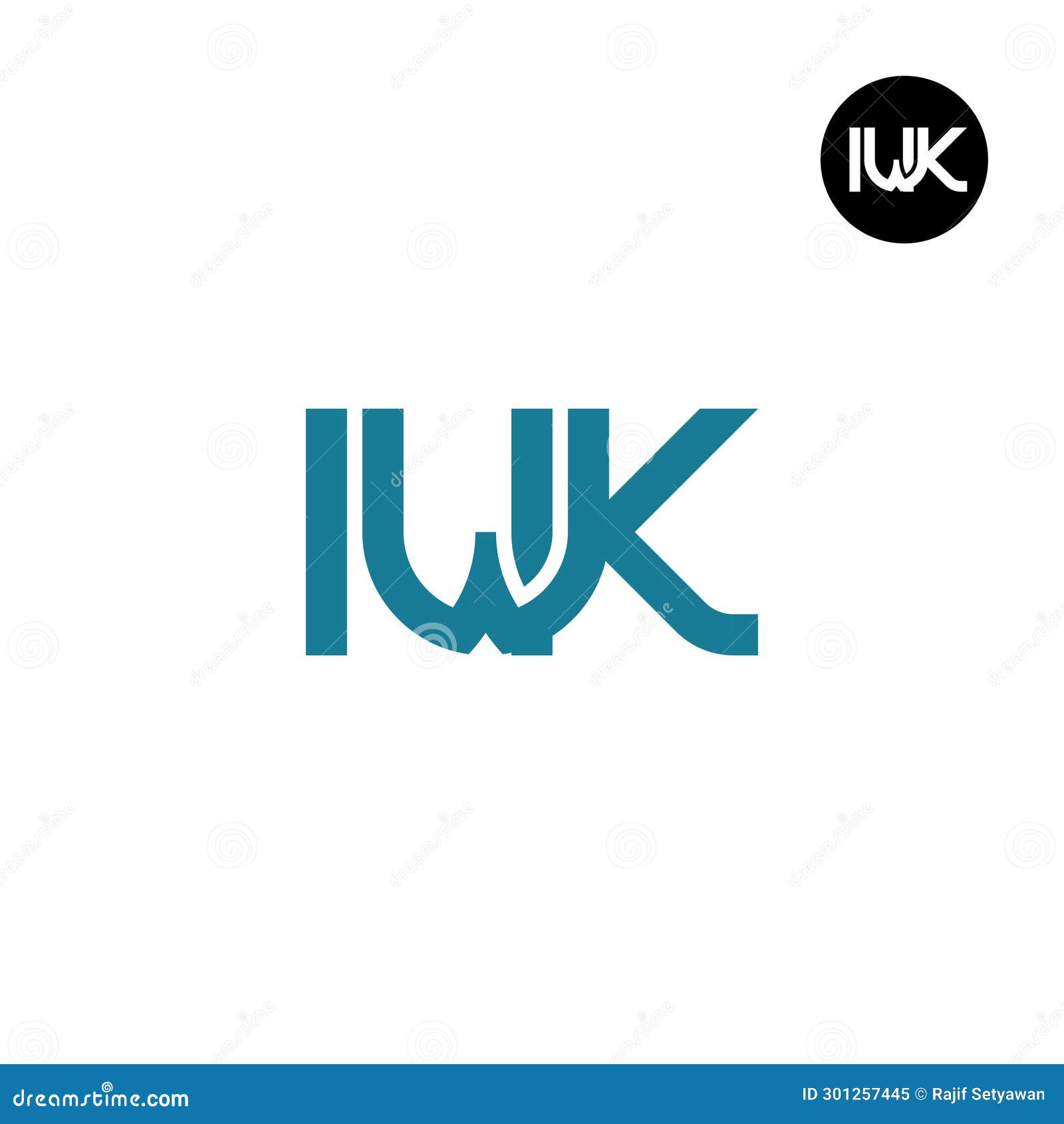 Letter IWK Monogram Logo Design Stock Vector - Illustration of ...