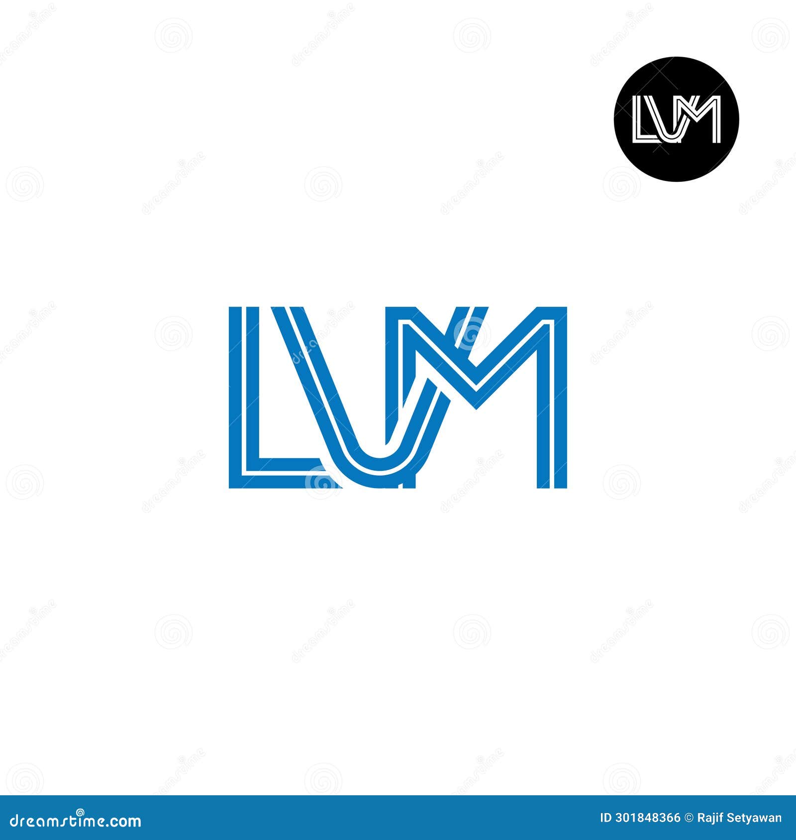 Letter LVM Monogram Logo Design with Lines Stock Vector - Illustration ...