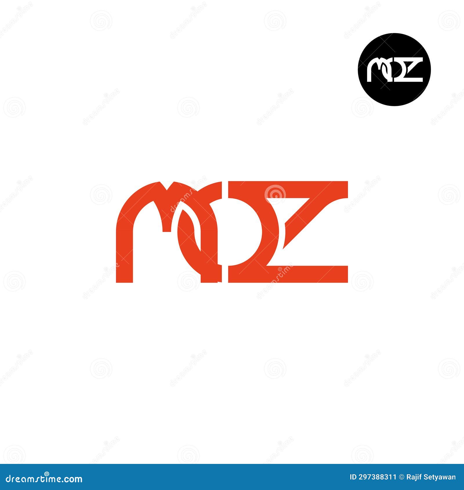 Letter MOZ Monogram Logo Design Stock Vector - Illustration of letter ...