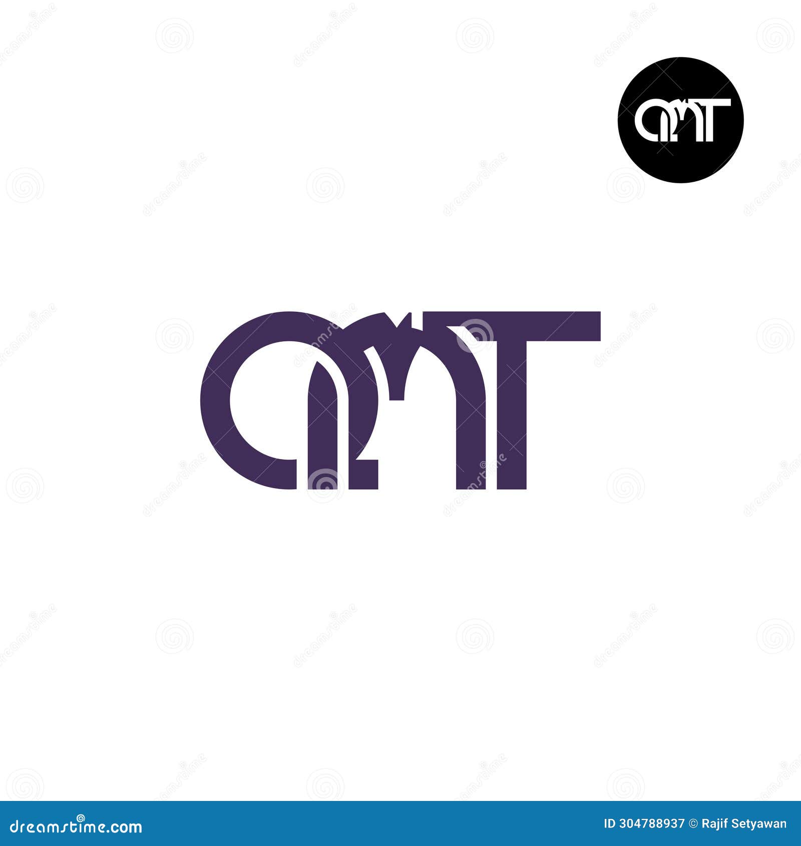 Letter QMT Monogram Logo Design Stock Vector - Illustration of ...