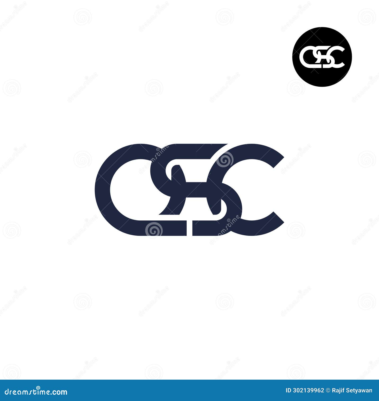 Letter QSC Monogram Logo Design Stock Vector - Illustration of alphabet ...