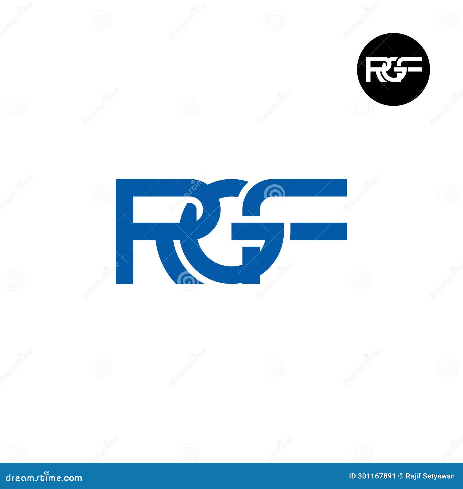 Letter RGF Monogram Logo Design Stock Vector - Illustration of initials ...