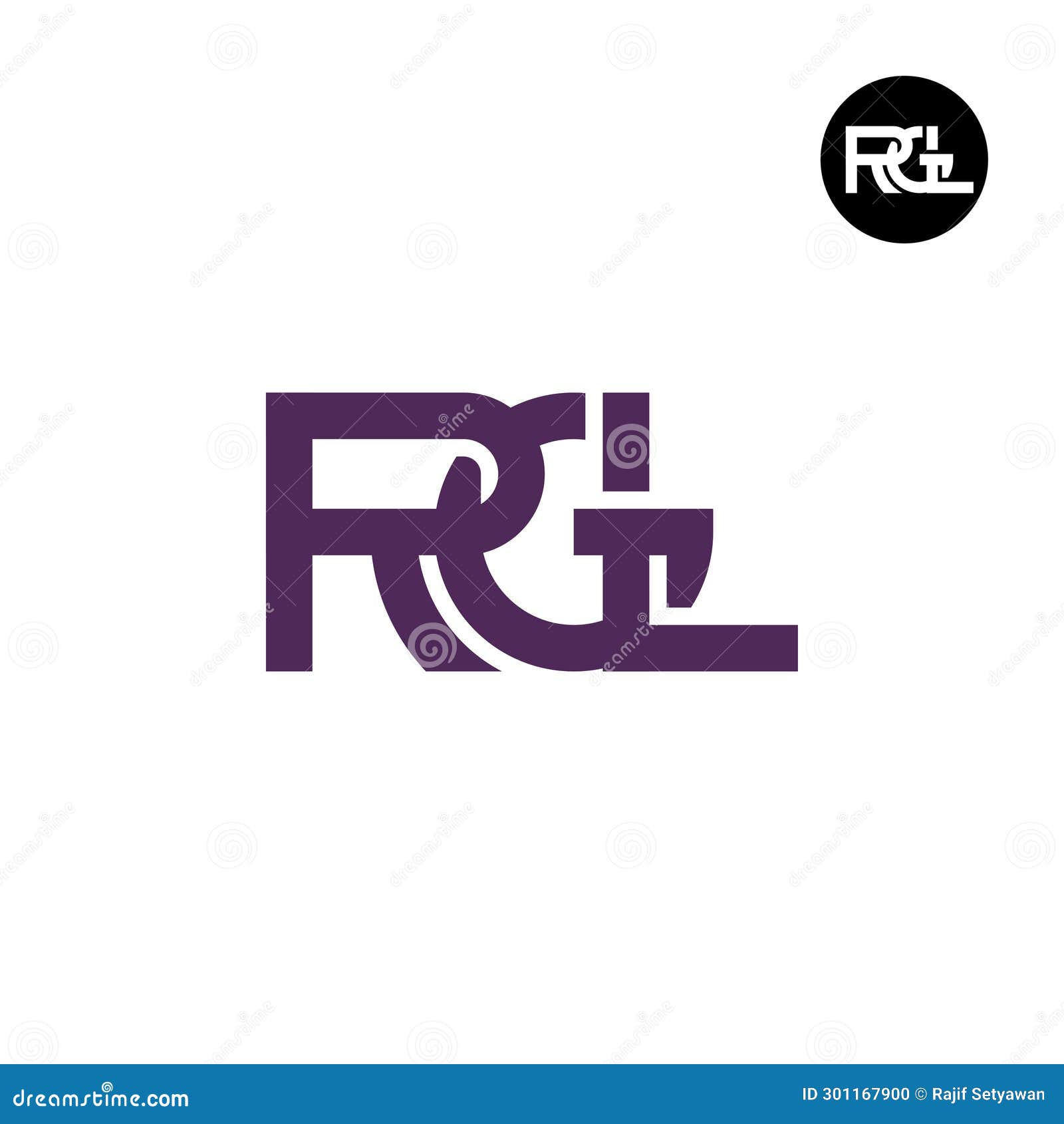 Letter RGL Monogram Logo Design Stock Vector - Illustration of letters ...