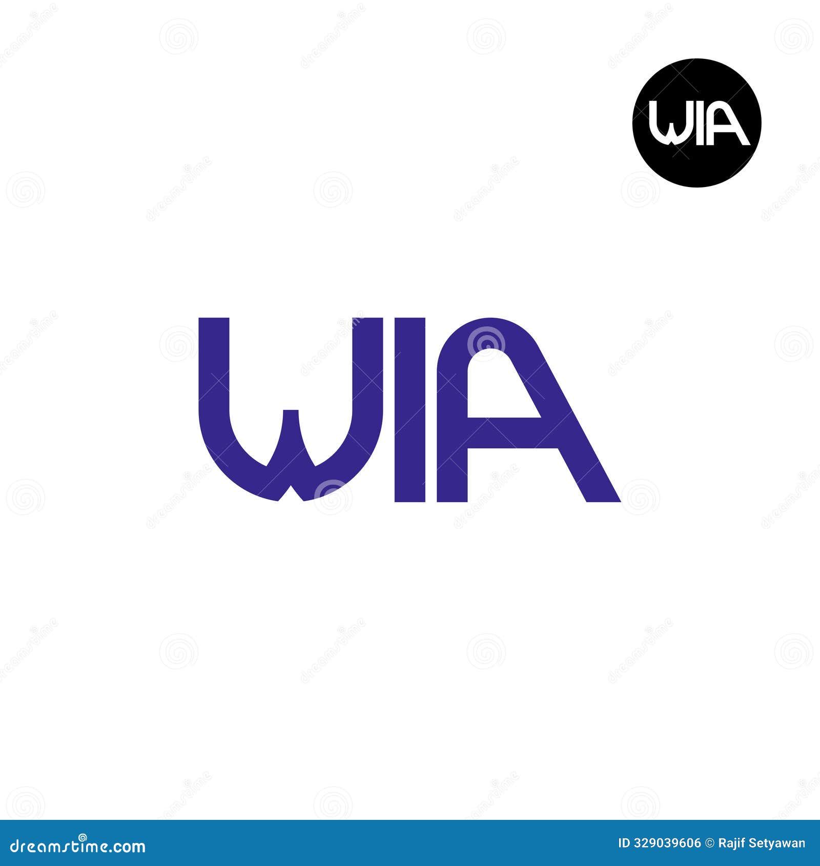 WIA Logo Letter Monogram Design Stock Vector - Illustration of modern ...