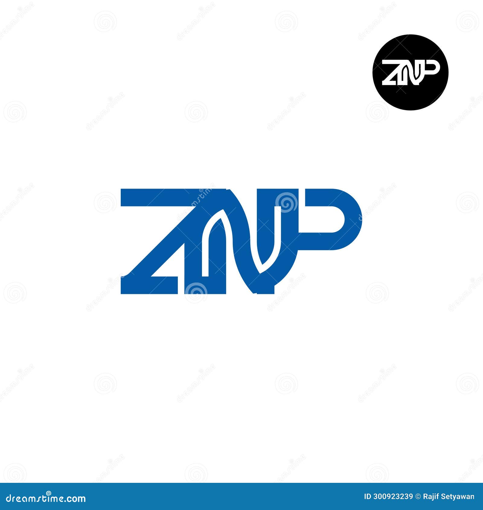 Letter ZNP Monogram Logo Design Stock Vector - Illustration of logotype ...