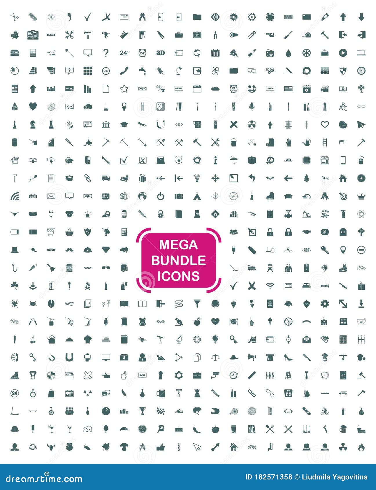 Exclusive Mega Bundle Icons Pack. Collection Universal Solid Icons for ...
