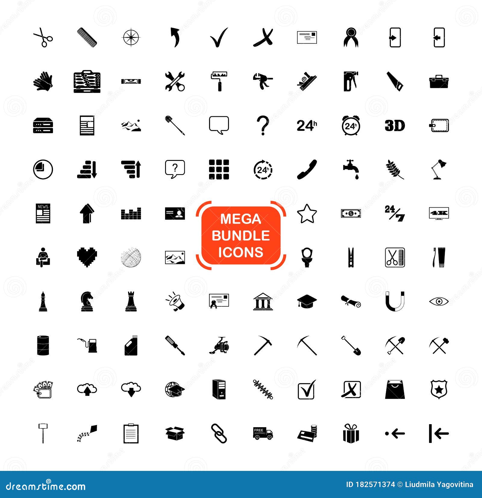Exclusive Mega Bundle Icons Pack. Collection Universal Solid Icons for ...