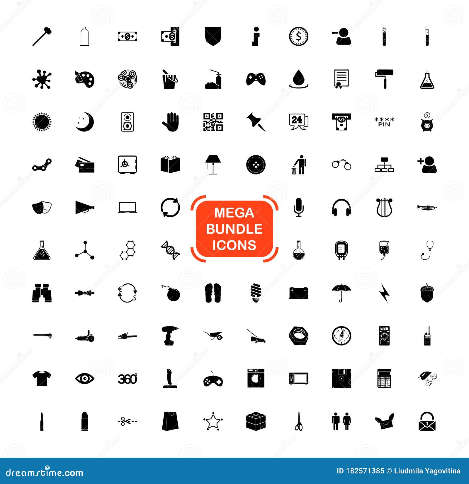 Exclusive Mega Bundle Icons Pack. Collection Universal Solid Icons for ...