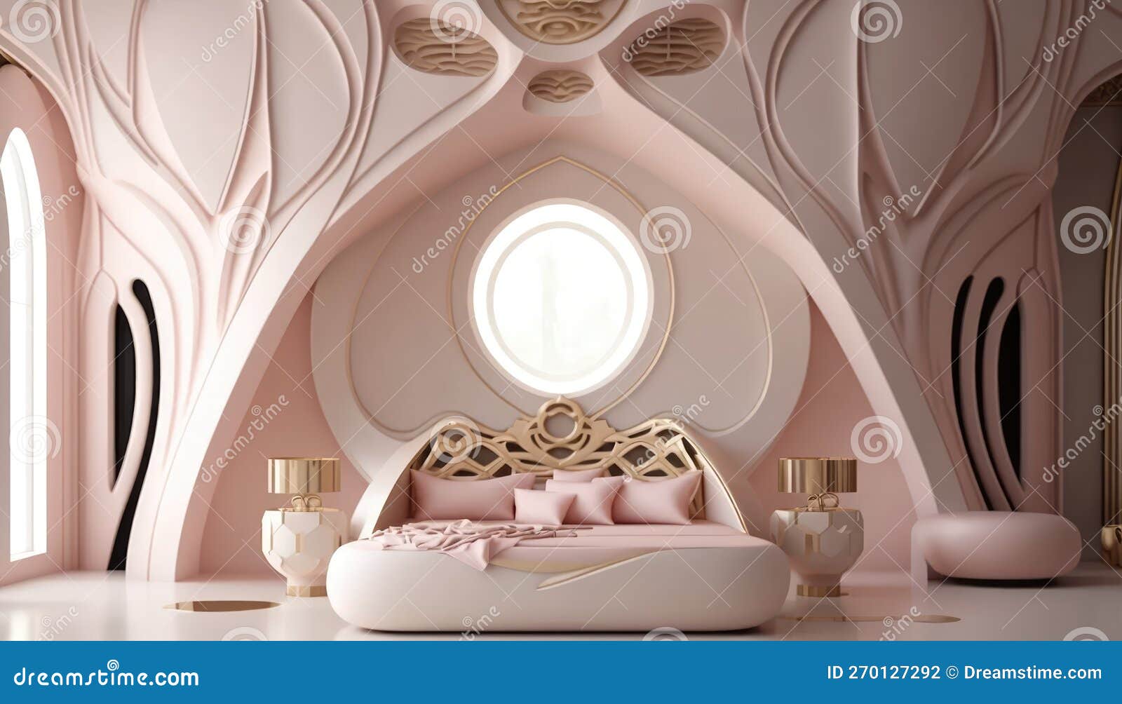 Exclusive Modern Bed and Bedroom, Generated Ai Stock Illustration ...