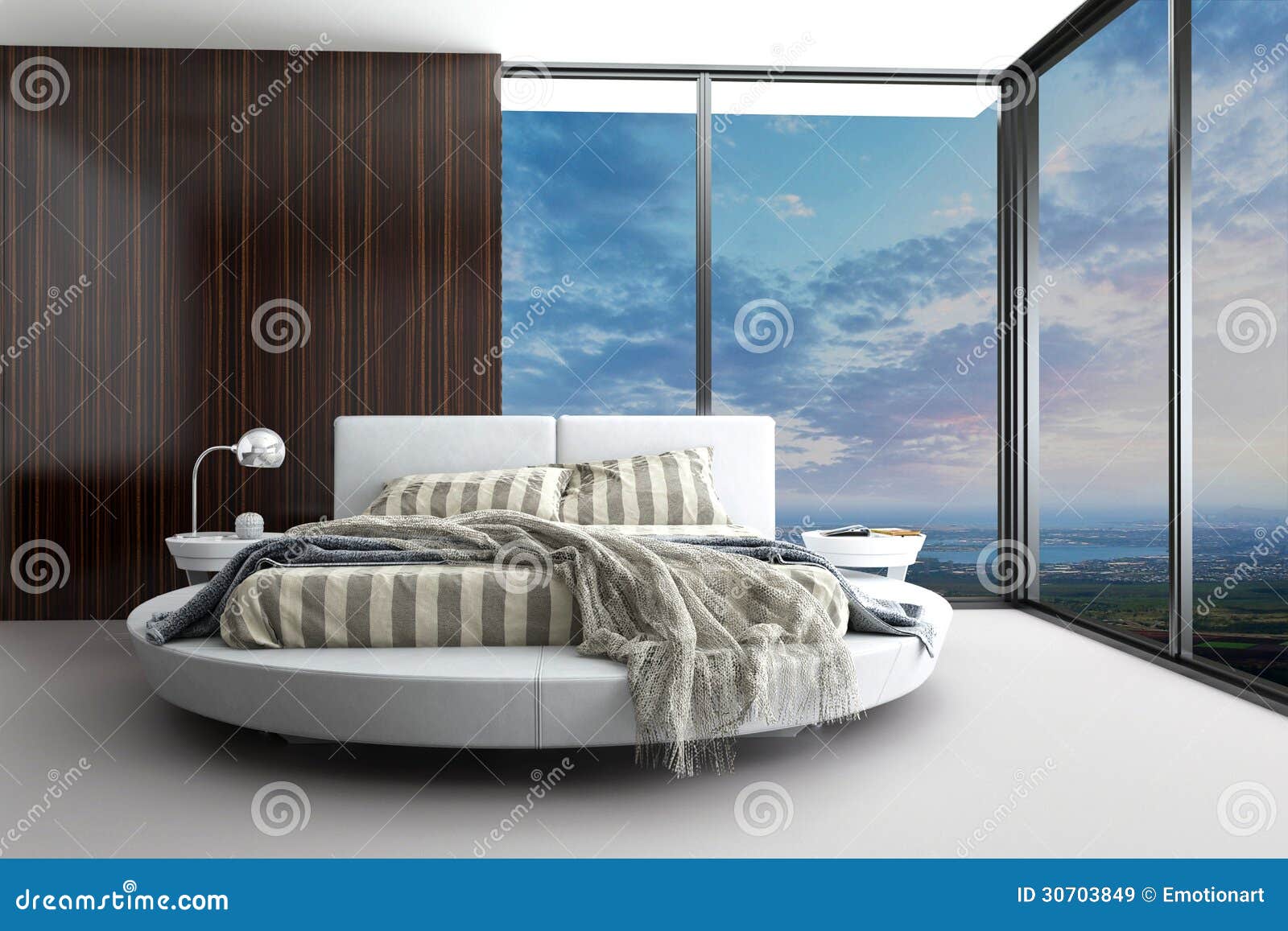 Exclusive Modern Design Bedroom with Aerial View Stock Illustration ...